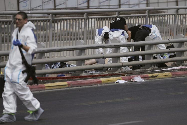 Photos from the scene of a shooting attack in Jerusalem
