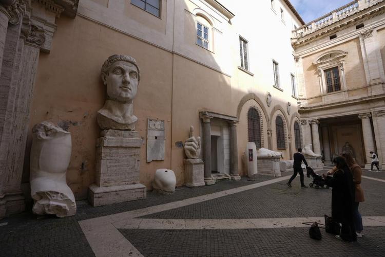 A giant statue of Emperor Constantine looks out over Rome again with ...