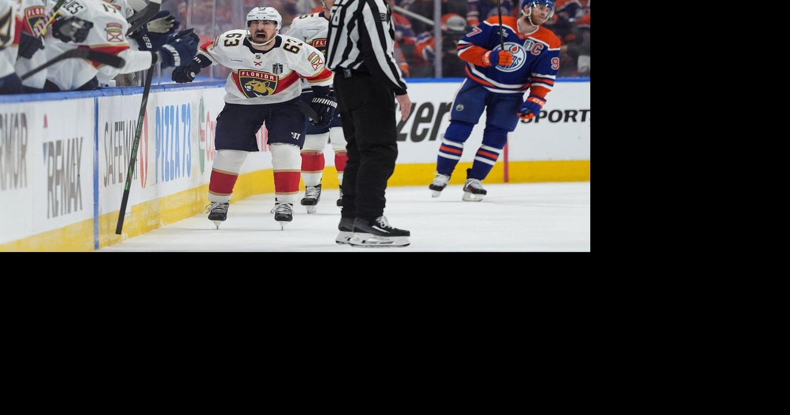 Marchand scores in double OT, Panthers beat Oilers 5-4 to tie Stanley ...