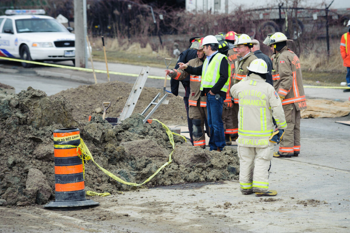 Man dies trapped under concrete slab in 14-foot trench