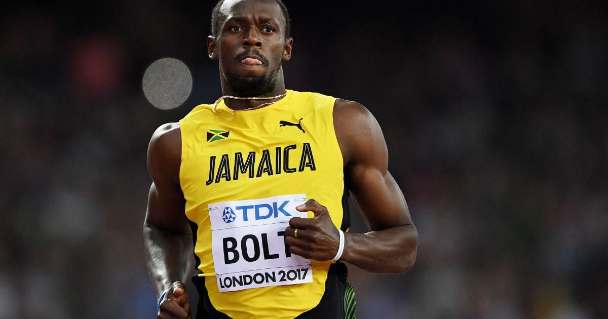 Young sprinters lining up behind Usain Bolt