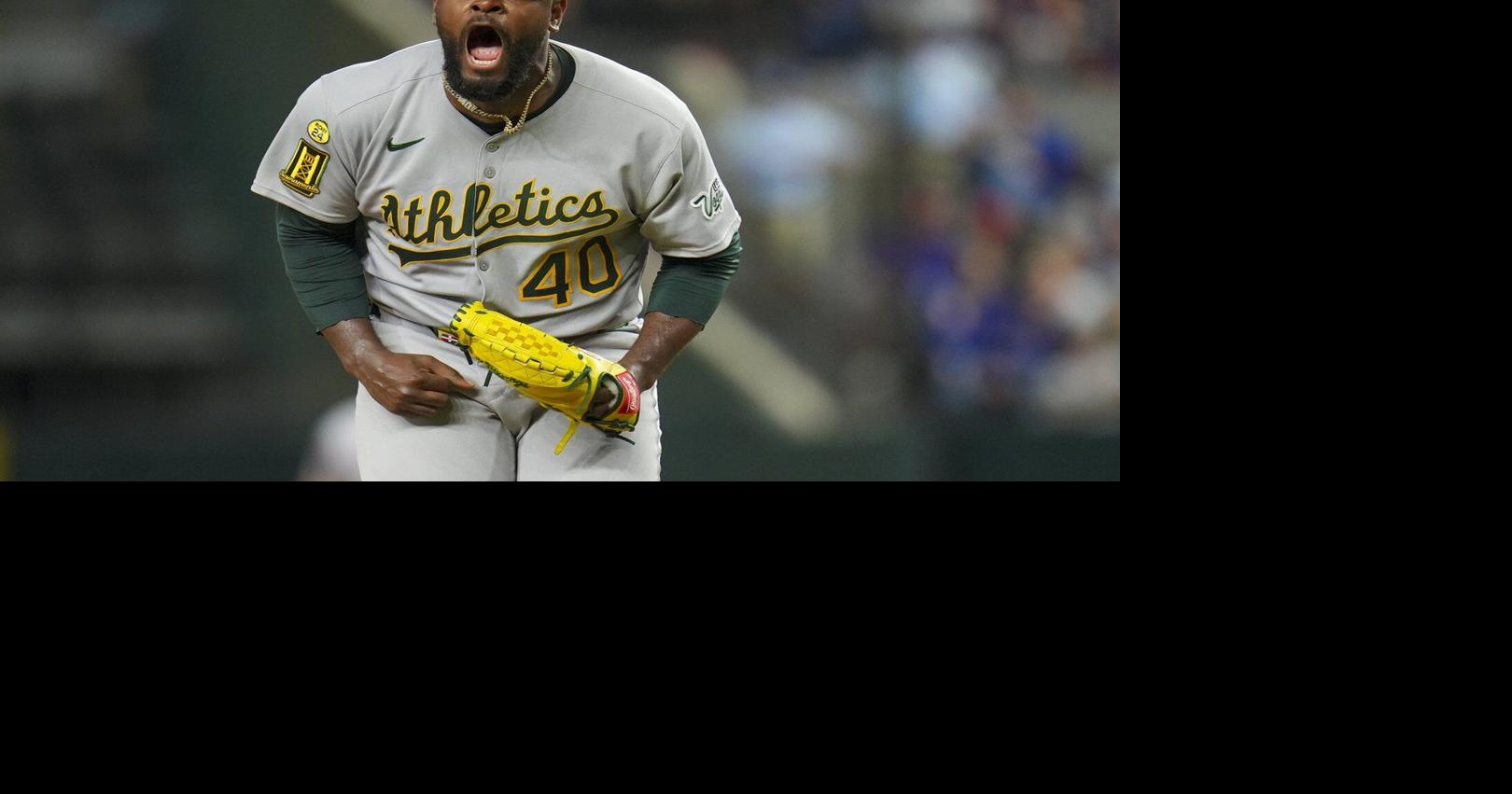 A's pitcher Luis Severino prepares for his first matchup against his ...