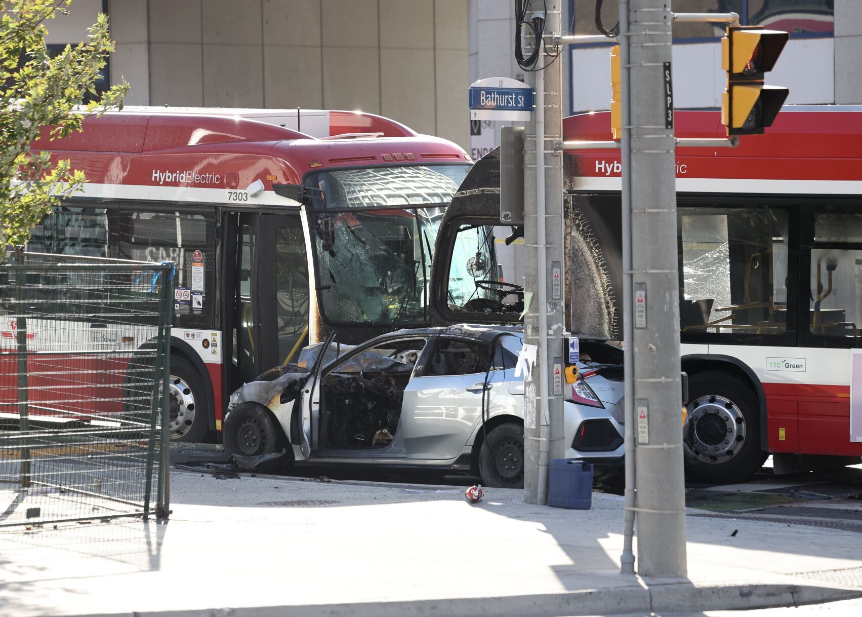 Crash involving car and 2 TTC buses near Forest Hill