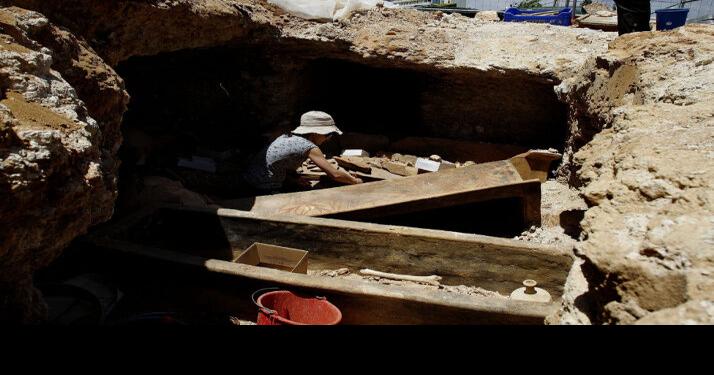 2,000-year-old coffins dug up accidentally