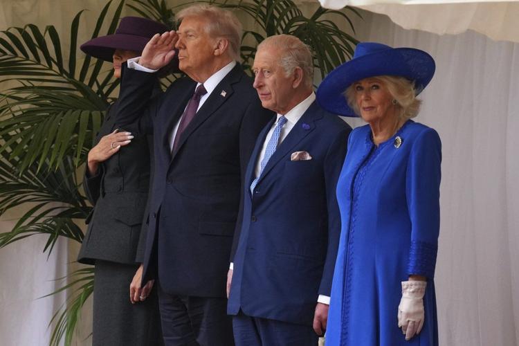 Photos show President Donald Trump during his second state visit to Britain