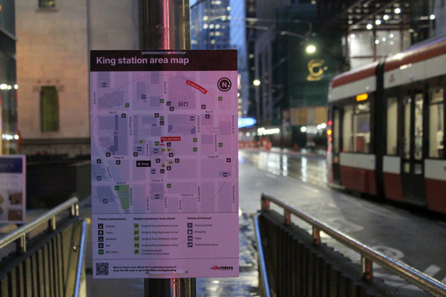 TTC advocates put up their own signage at King Station
