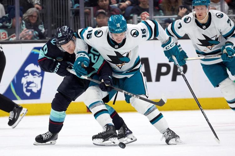 Devin Cooley cool under pressure with 49 saves as Sharks top Kraken 3-1