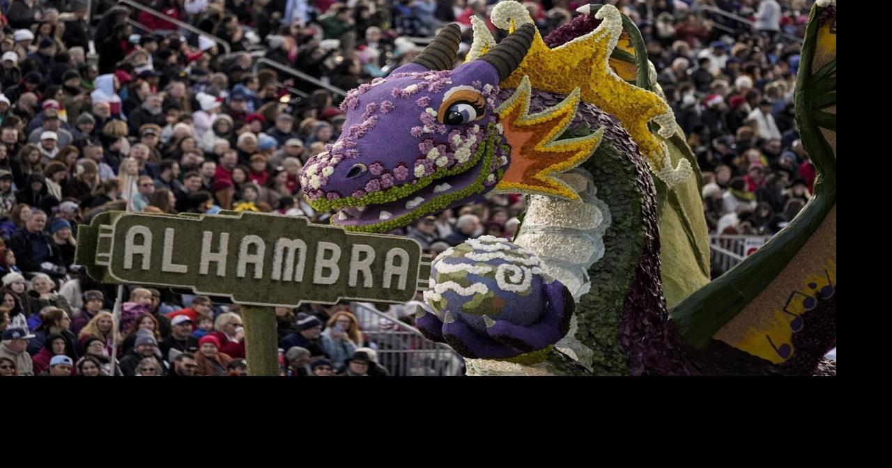135th Rose Parade boasts floral floats, sunny skies as California ...