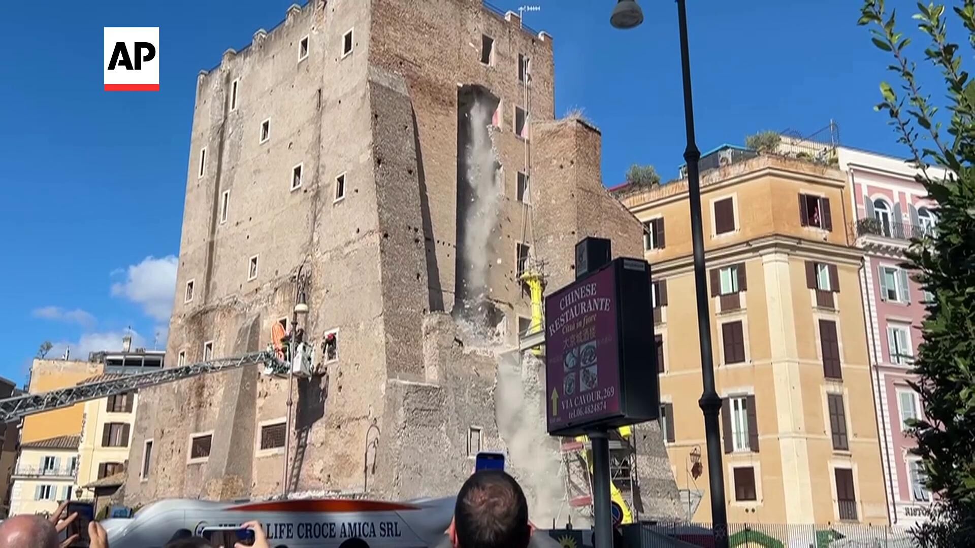 Worker dies after 11 hours trapped within partially collapsed medieval ...