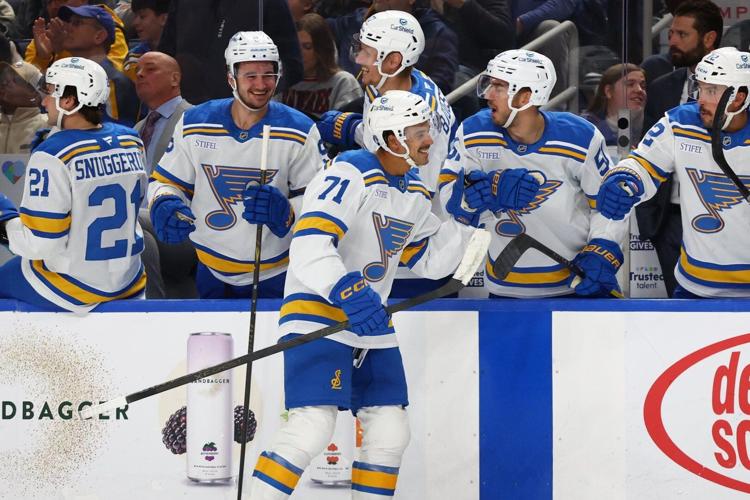Hofer makes 28 saves and Joseph scores short-handed as Blues blank ...