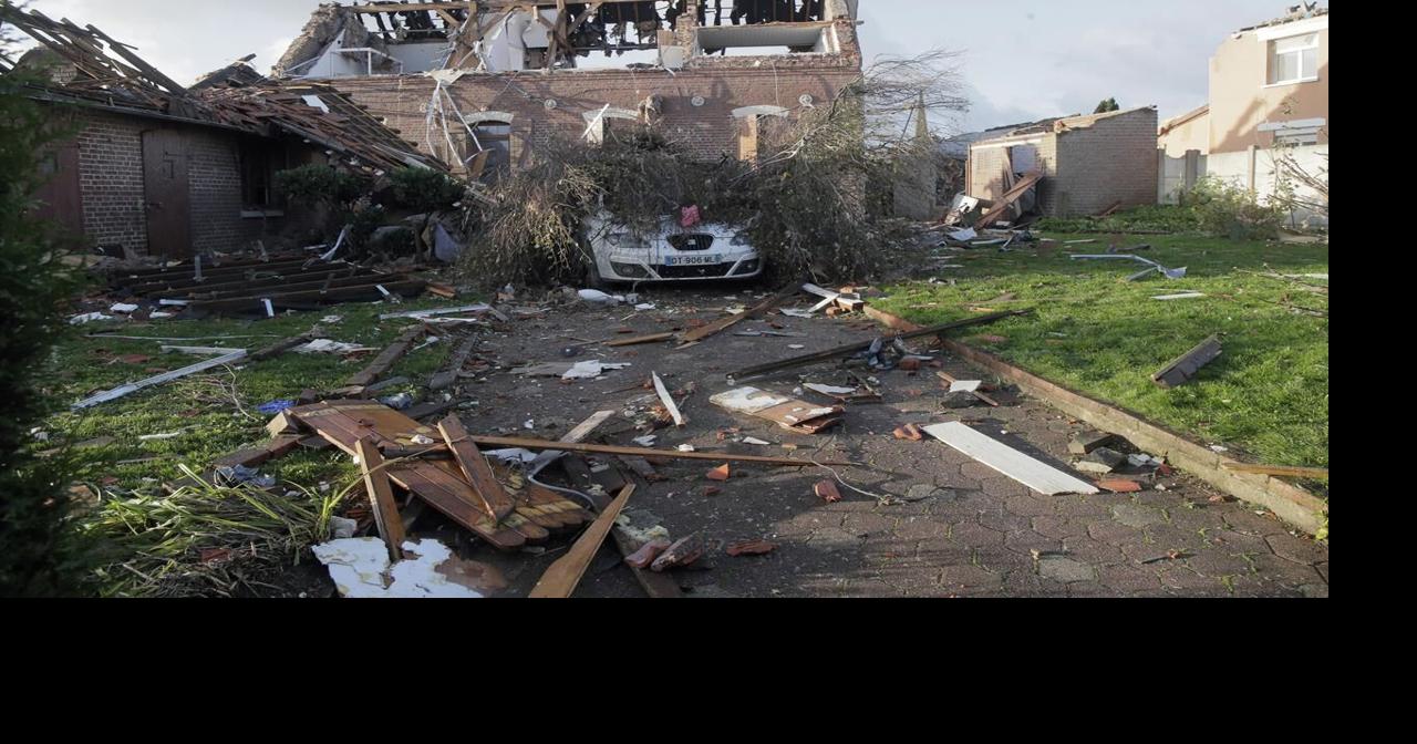 Fierce winds rip off roofs, cut power in northern France