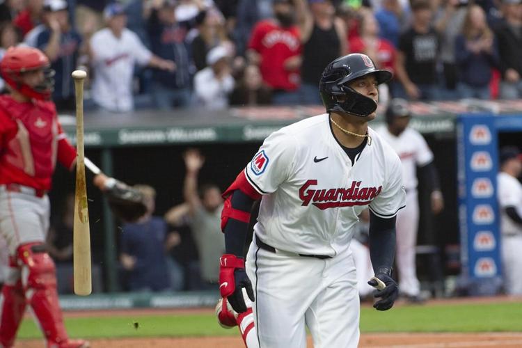 Bo Naylor hits his 1st career grand slam, Guardians beat Angels 7-1