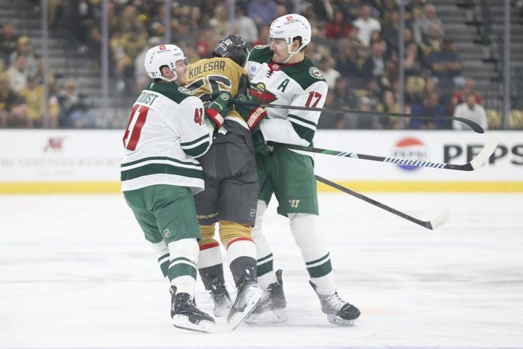 Howden scores twice and Golden Knights beat Wild 4-2 in Game 1