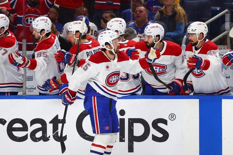 Alex Newhook steps up for Canadiens with a pair of goals in Montreal's ...