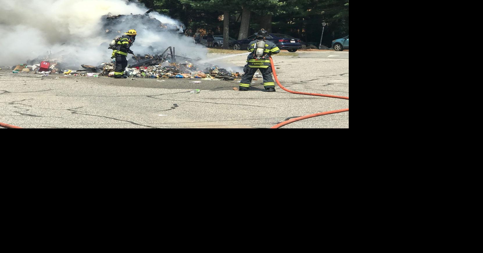 Rubbish catches fire in rear of trash truck in Foxboro | Local News ...
