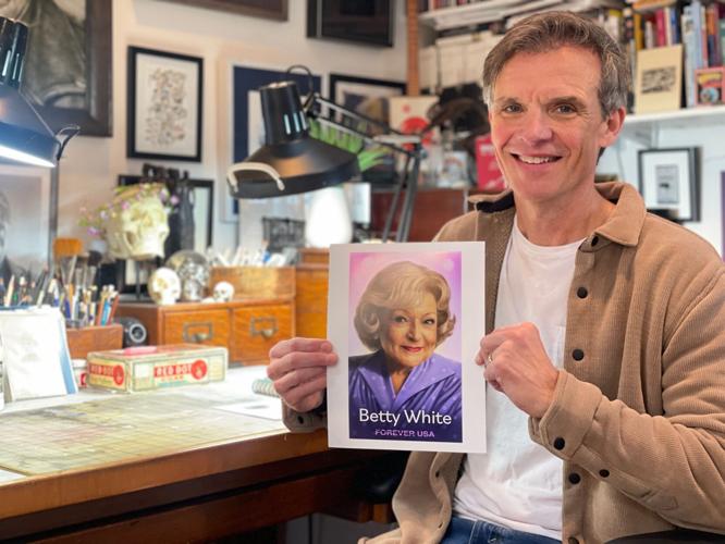Betty White stamp created by Foxboro illustrator issued at LA ceremony ...