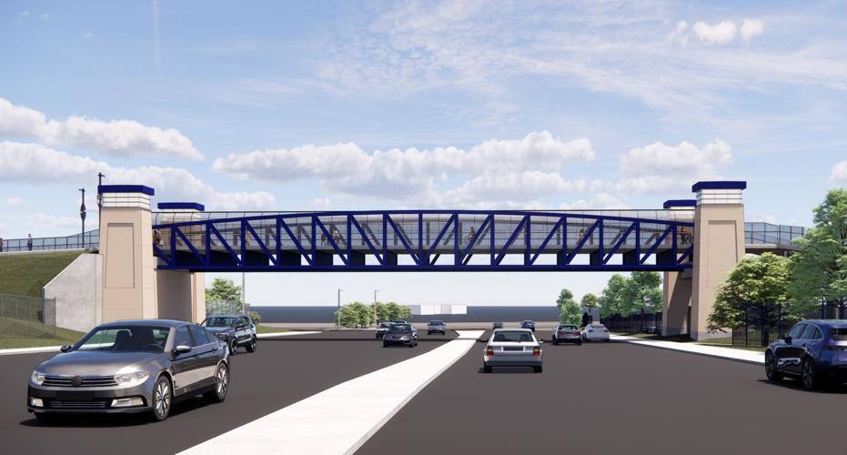 Proposed pedestrian walkway over Route 1 to access Gillette Stadium ...