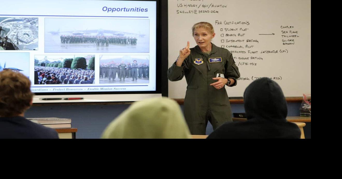 Air Force's first female pilot inspires SE Voke students | Communities ...