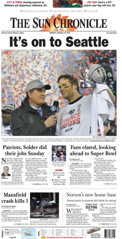 Thumbs up for The Sun Chronicle's Jan. 19 front page | Stories ...