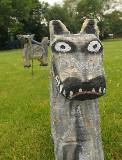 Fake coyotes at Finberg Field in Attleboro not scaring these fowl ...