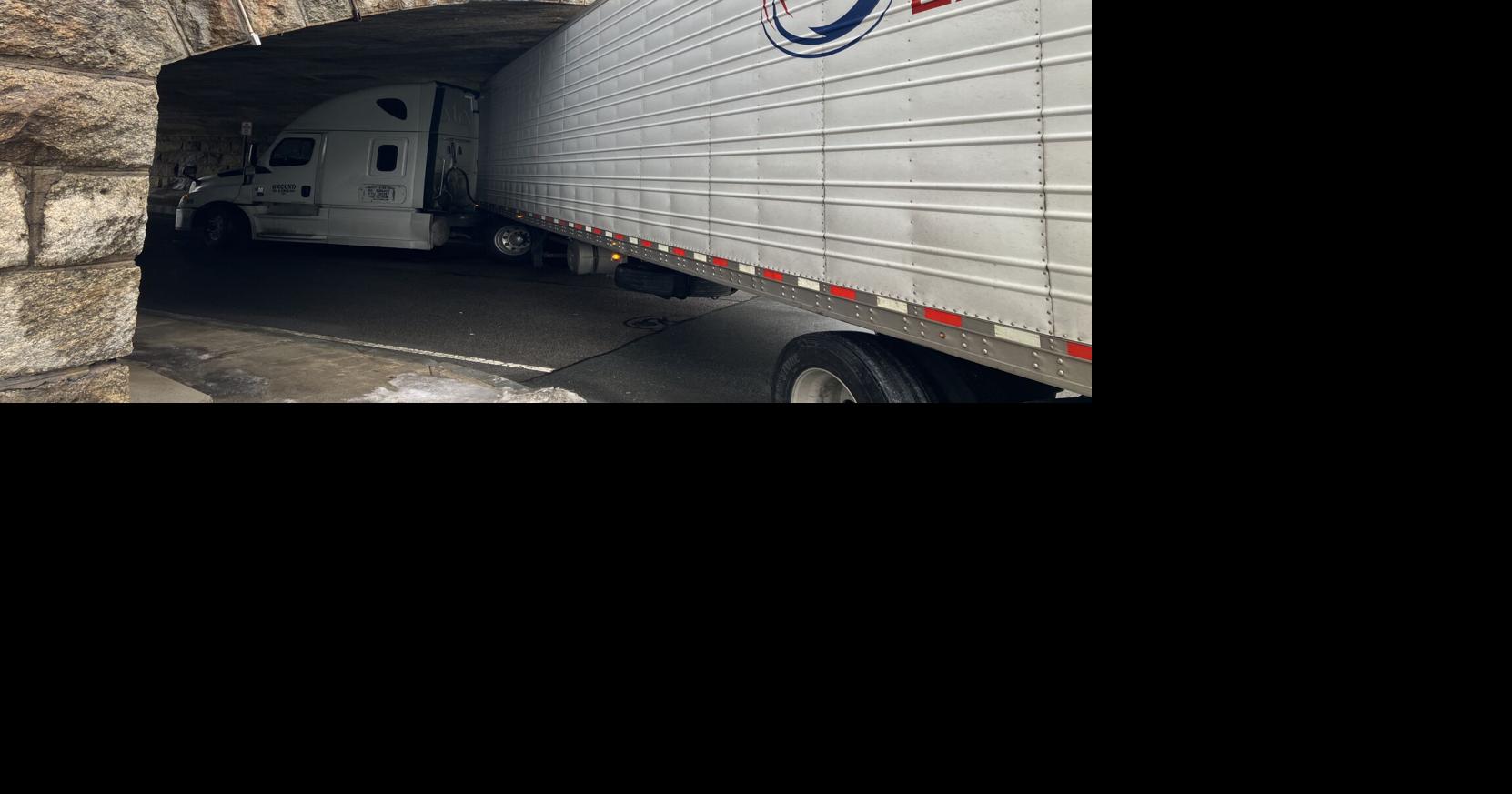 Tractor-trailer gets stuck under bridge in Attleboro | Gallery ...
