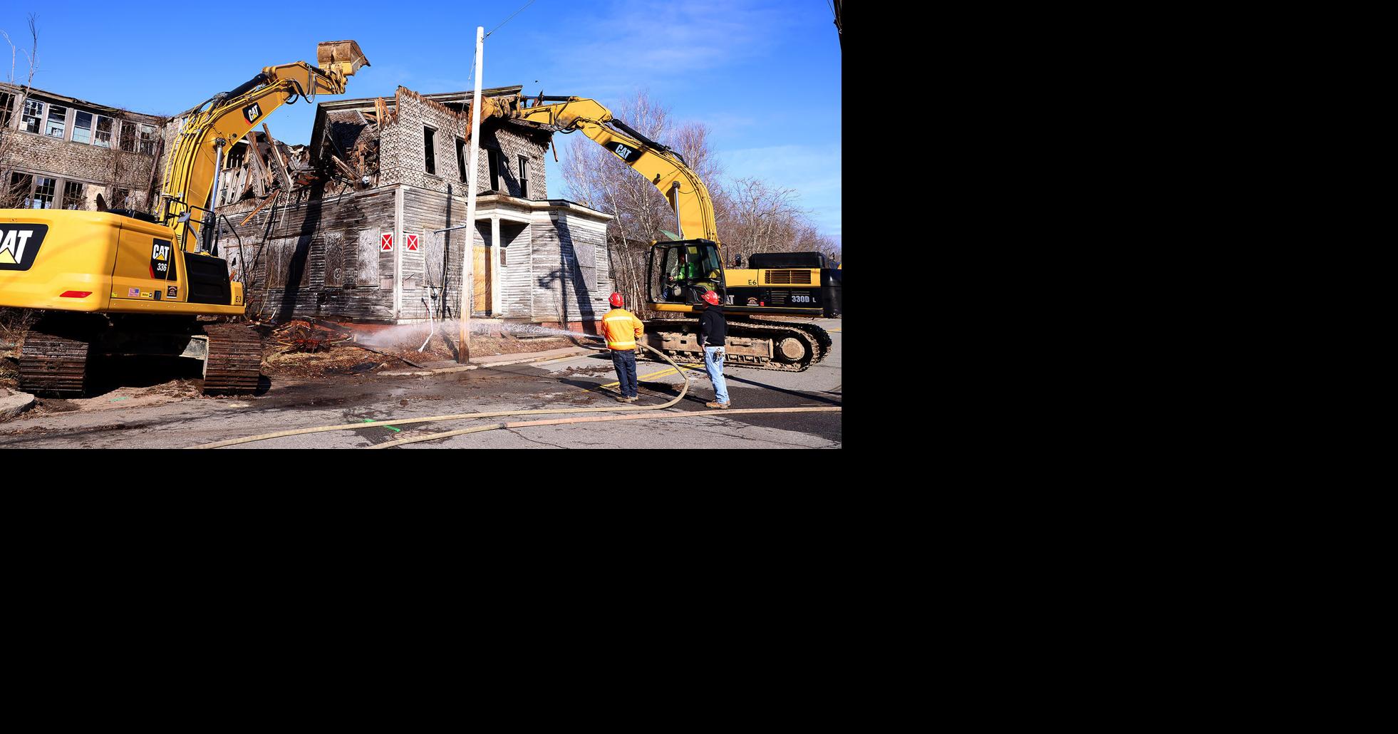 Portion of old Webster Mill in North Attleboro being demolished ...