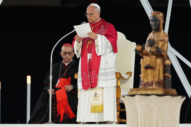 Catalonia's famed human tower climbers greet Pope Leo in Barcelona ...