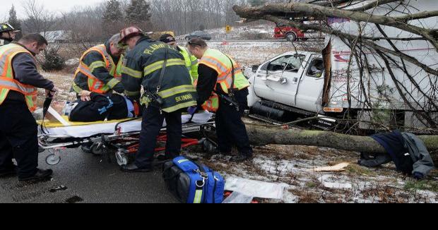 Truck crashes into trees | Local News | thesunchronicle.com