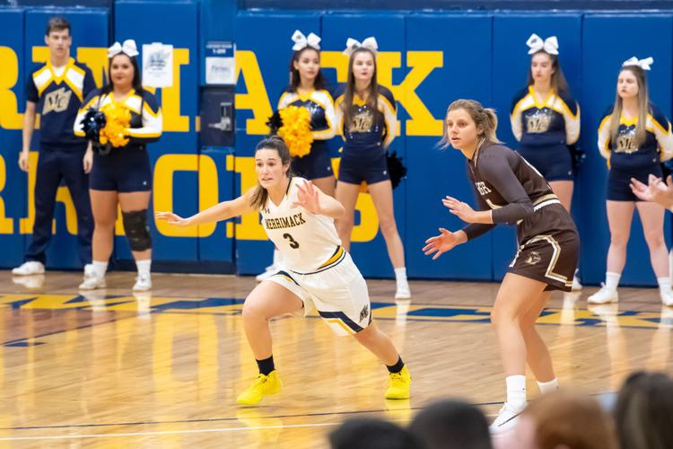 Merrimack College Warriors, with Houle and LeBlanc, handling Div. I ...