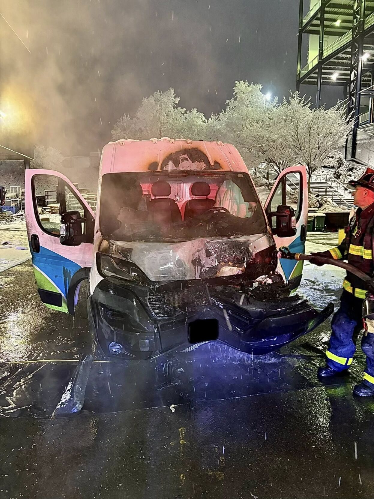 Van catches fire near building at Patriot Place | Communities ...