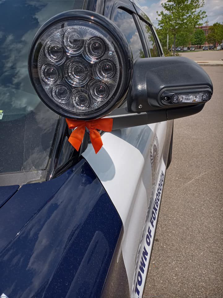 Foxboro police sport orange ribbons to spotlight Motorcycle Awareness ...