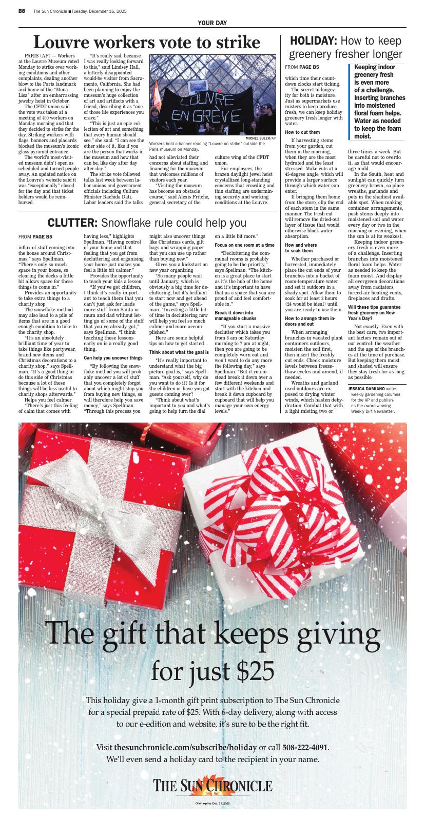 Page B8 | The Sun Chronicle | thesunchronicle.com