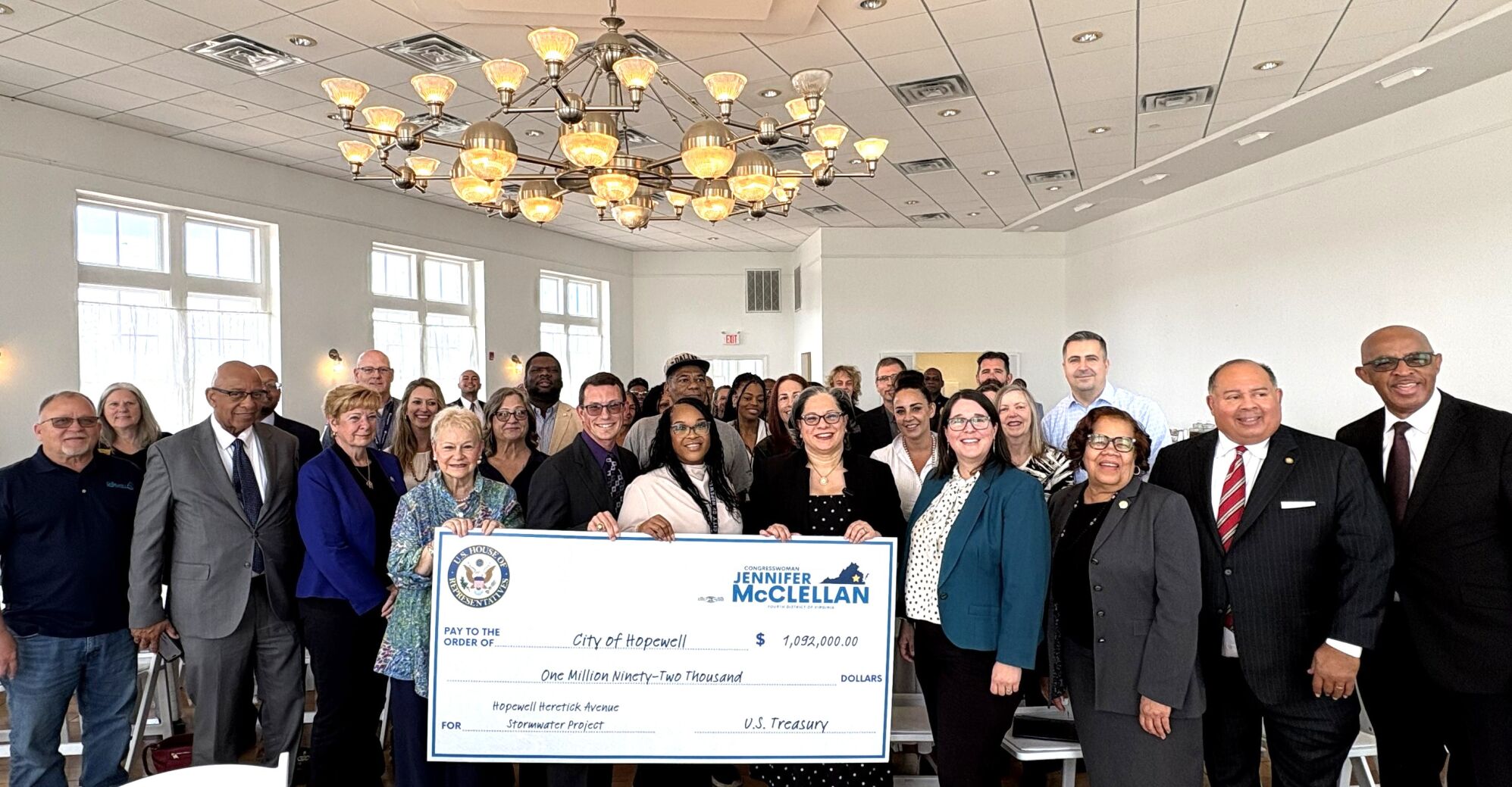 McClellan delivers $1 million+ check for Hopewell water project | Local ...