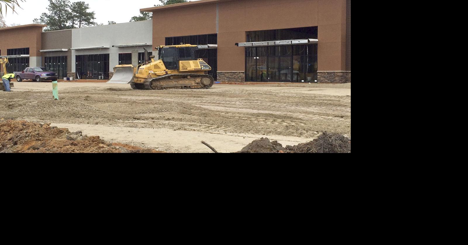 Retail strip mall under construction on St. Matthews Road