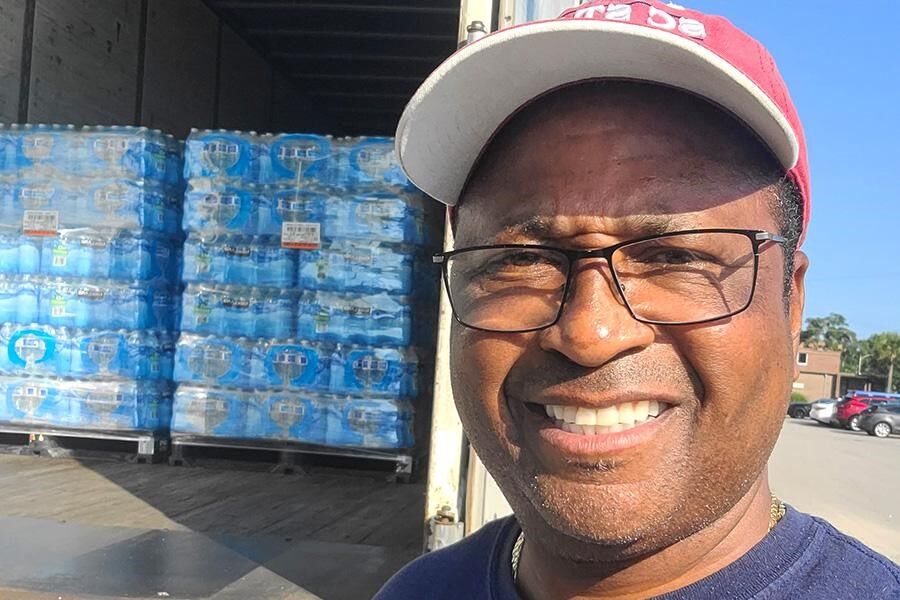 SCSU alumnus donates 38,000 bottles of water