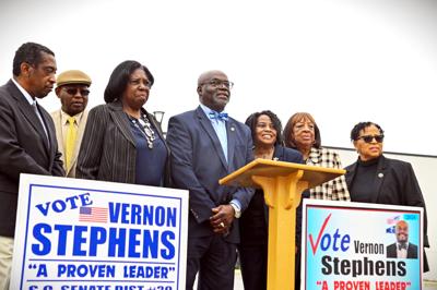Stephens campaigns on education, more