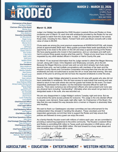 Harris County Judge Lina Hidalgo Clashes with Houston Rodeo Over Access ...