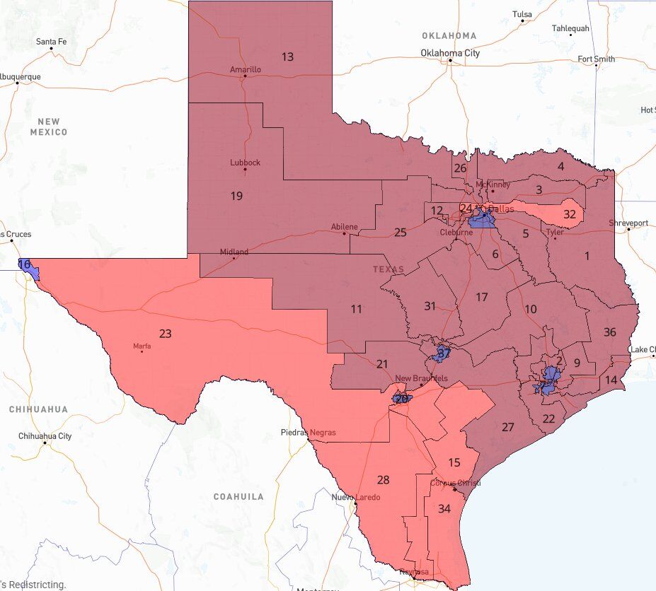 New Texas Congressional Map Substitute Adding Five GOP Seats Passes ...