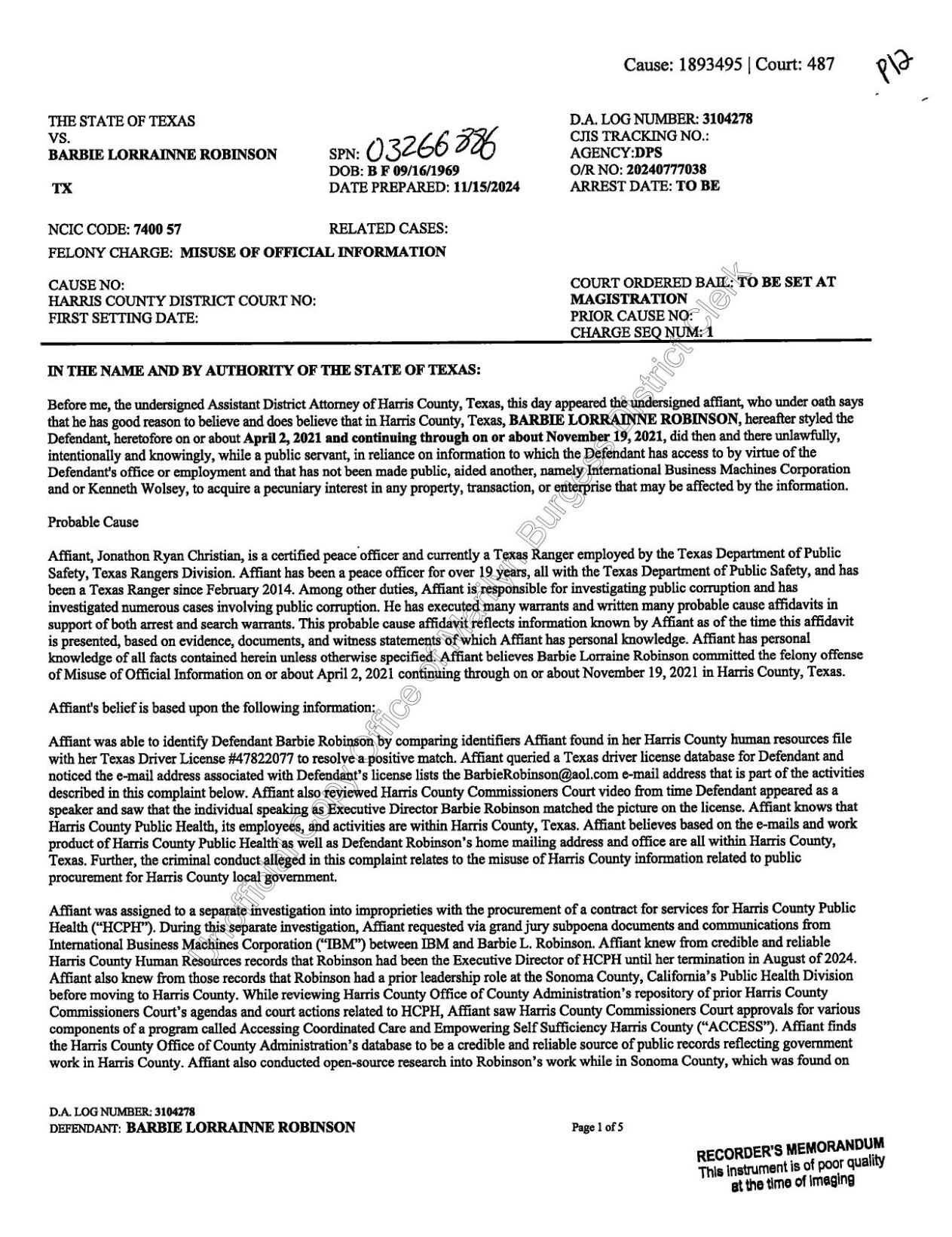 Former Harris County Public Health Director Indicted on Felony Charges ...