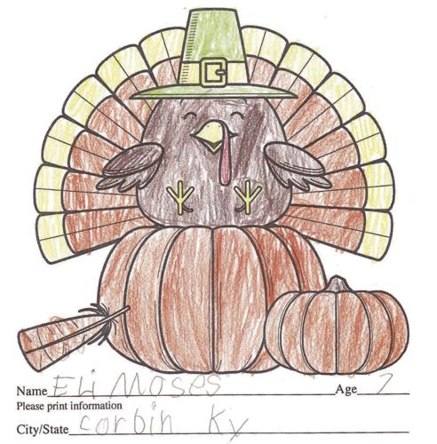 Eli Moses' Turkey for Coloring Contest | | thetimestribune.com
