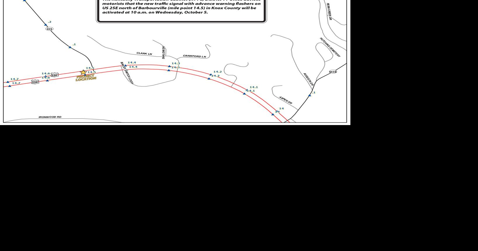New traffic signal with advance warning flashers on U.S. 25E will be ...