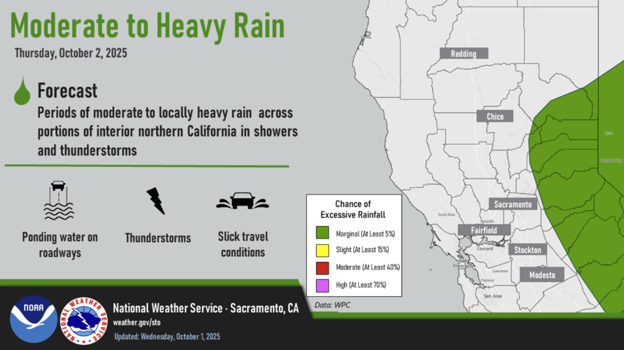 Moderate to heavy rainfall possible today | News | theunion.com