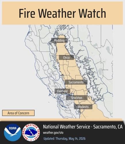 Fire weather watch issued for Northern CA, first of year for area ...