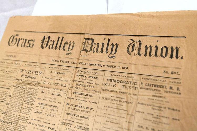 Special delivery: 1886 issue of Grass Valley Daily Union sent back home ...