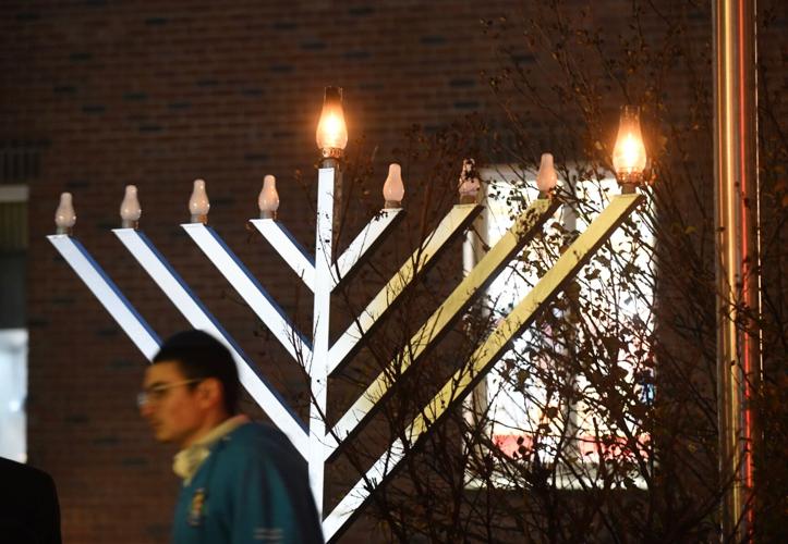 Menorah ceremony draws crowds despite weather: Grass Valley event ...