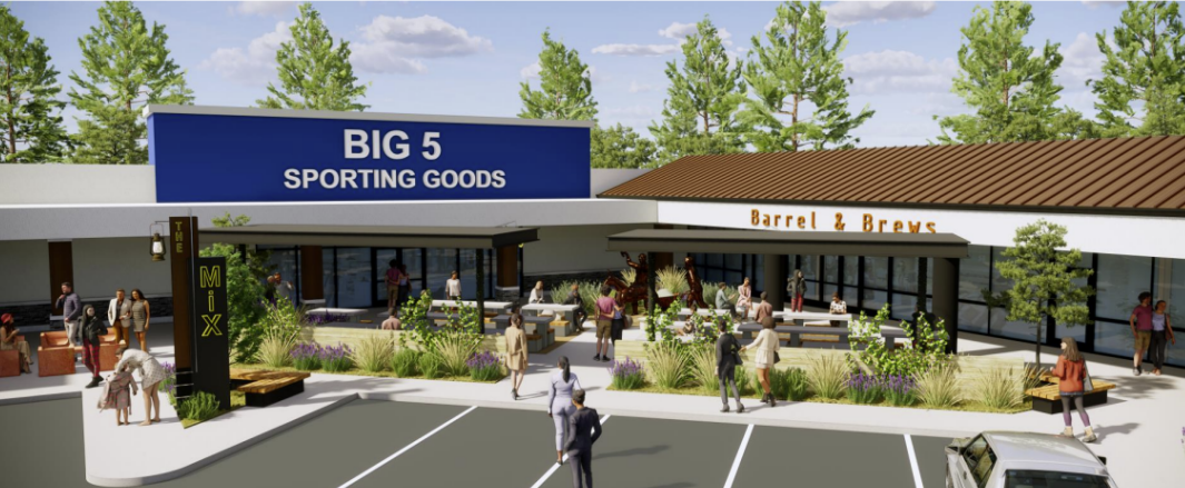 Permanent shaded farmer’s market structures and outdoor dining spaces ...