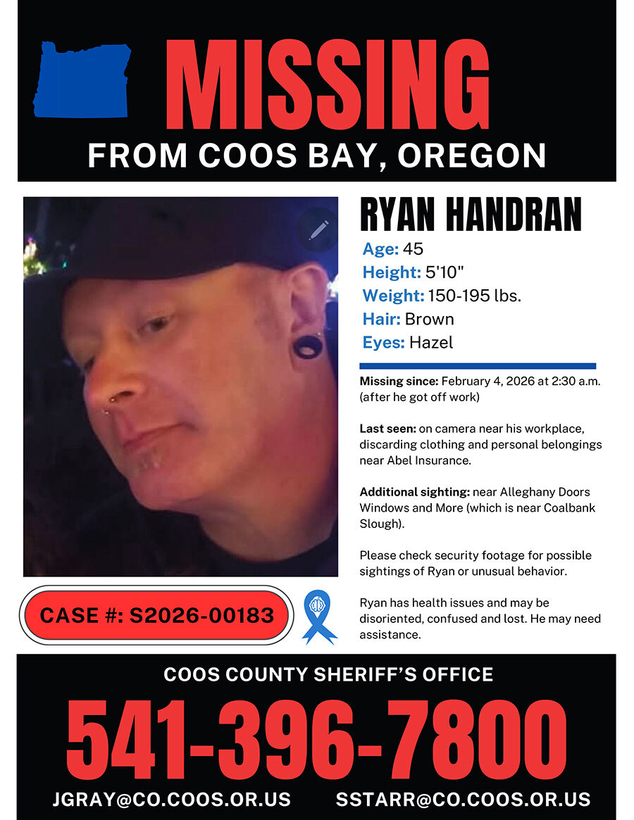 Update: Missing Person: Ryan Handran (45) | Local News | theworldlink.com