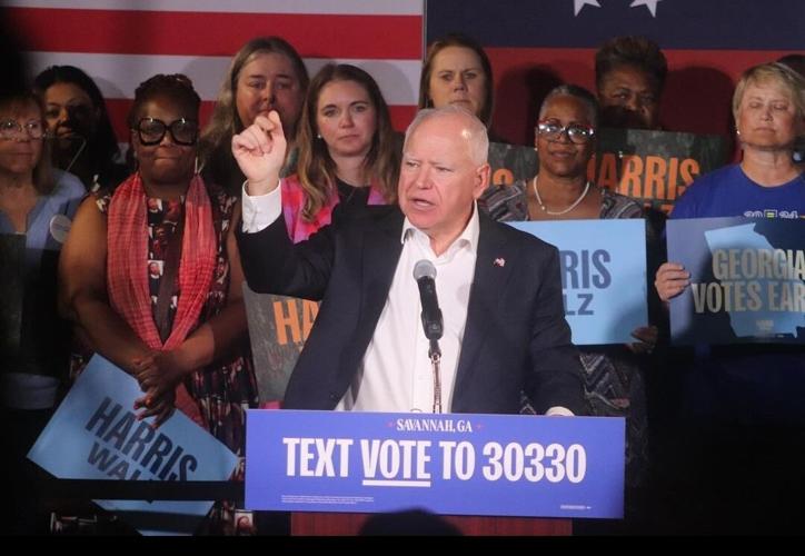 Vice Presidential Candidate Gov. Tim Walz returns to Savannah for Early ...
