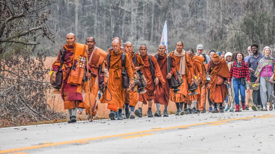 monks walking