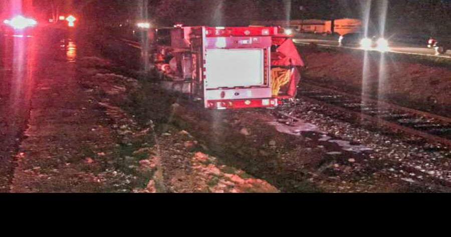 No injuries, minimal damage after fire engine overturns | Local News ...